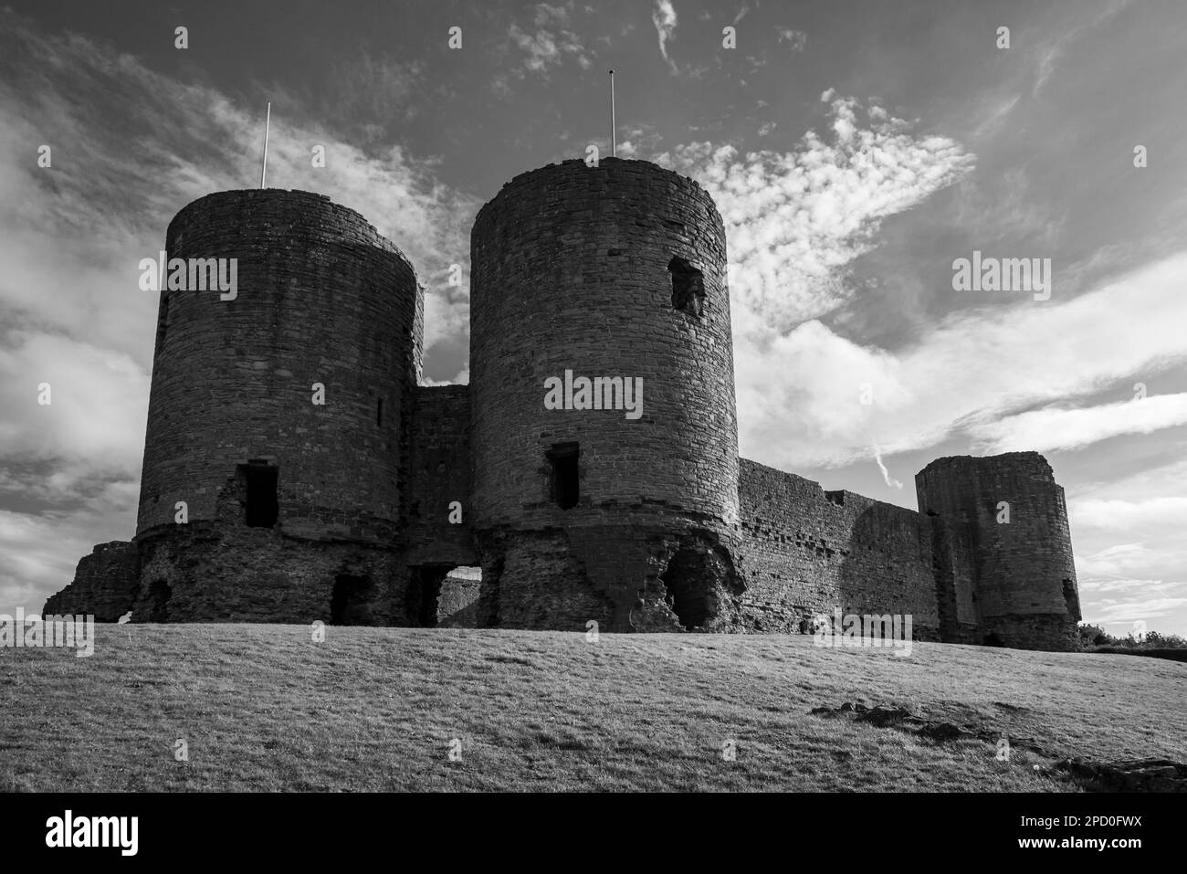 West gatehouse of Rhuddlan Castle in Denbighshire, North Wales Stock ...