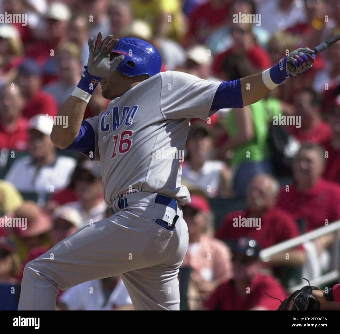 Chicago Cubs' Aramis Ramirez follows through on his grand slam in the ...