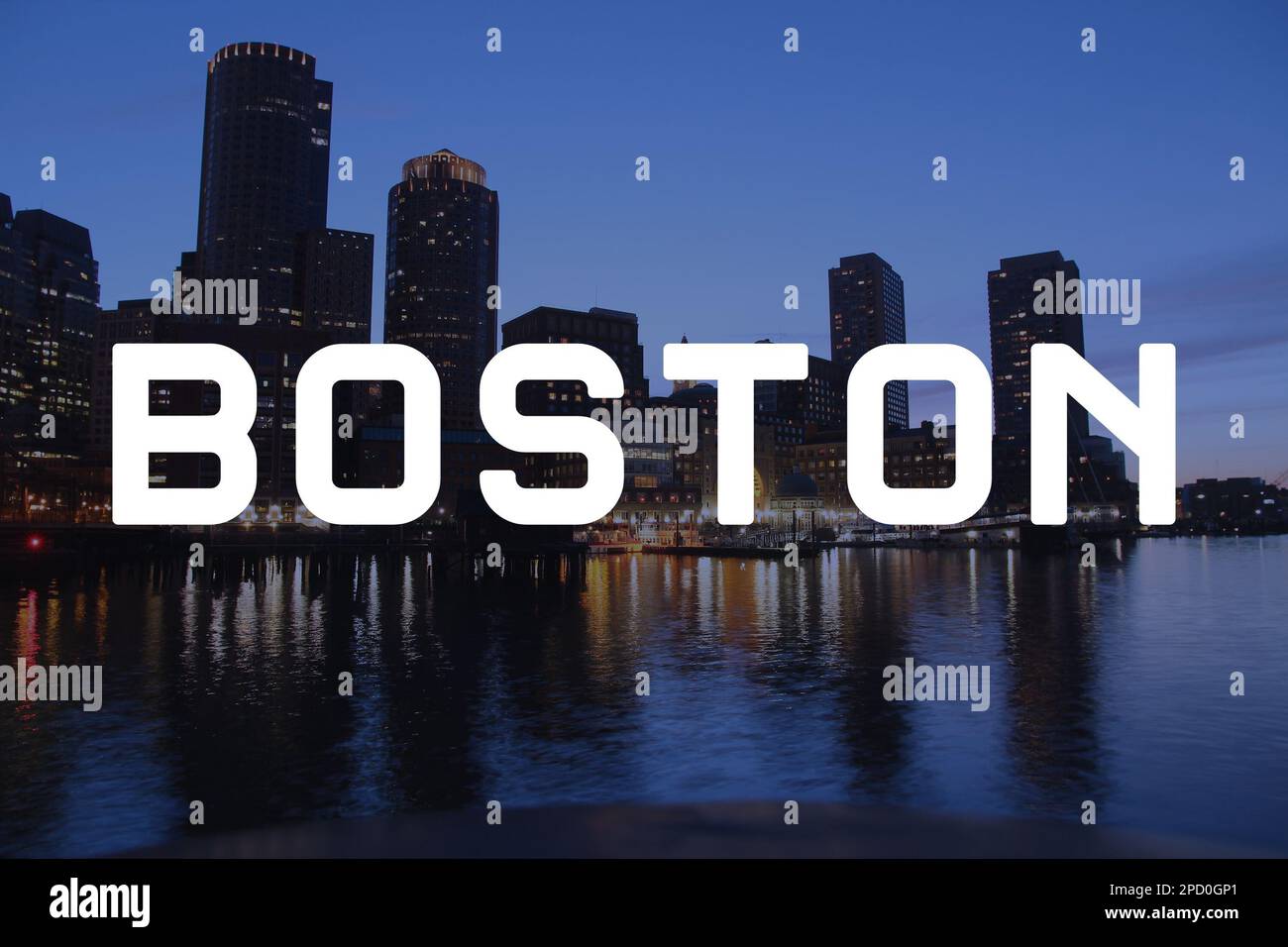 Boston, Massachusetts. City name modern photo postcard. Travel ...