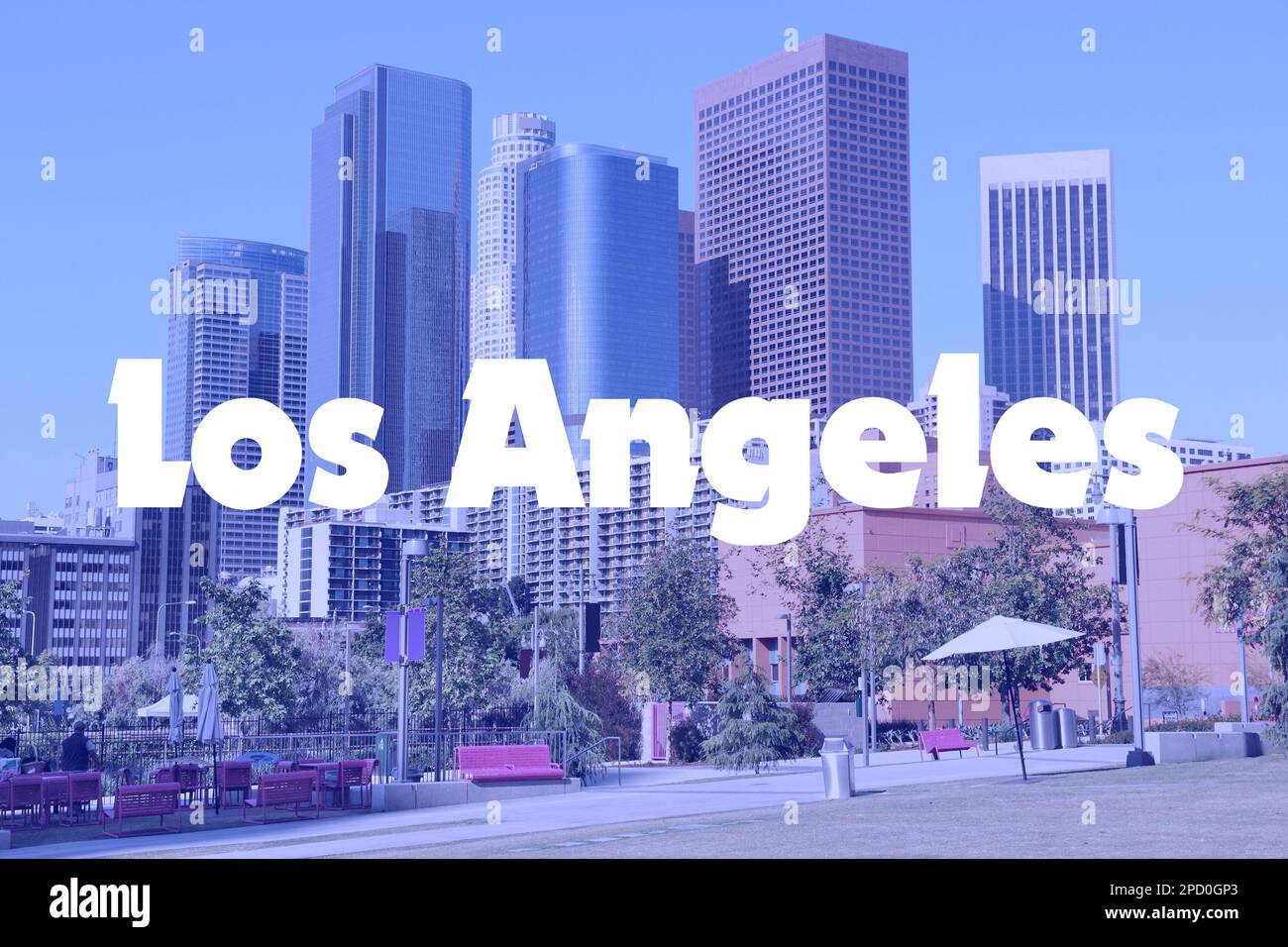 Los Angeles, USA. City name modern photo postcard. Travel destination ...