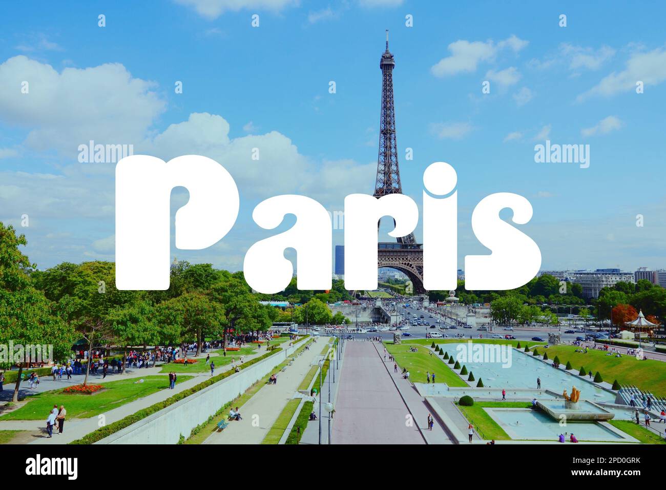 Paris word eiffel tower hi-res stock photography and images - Alamy