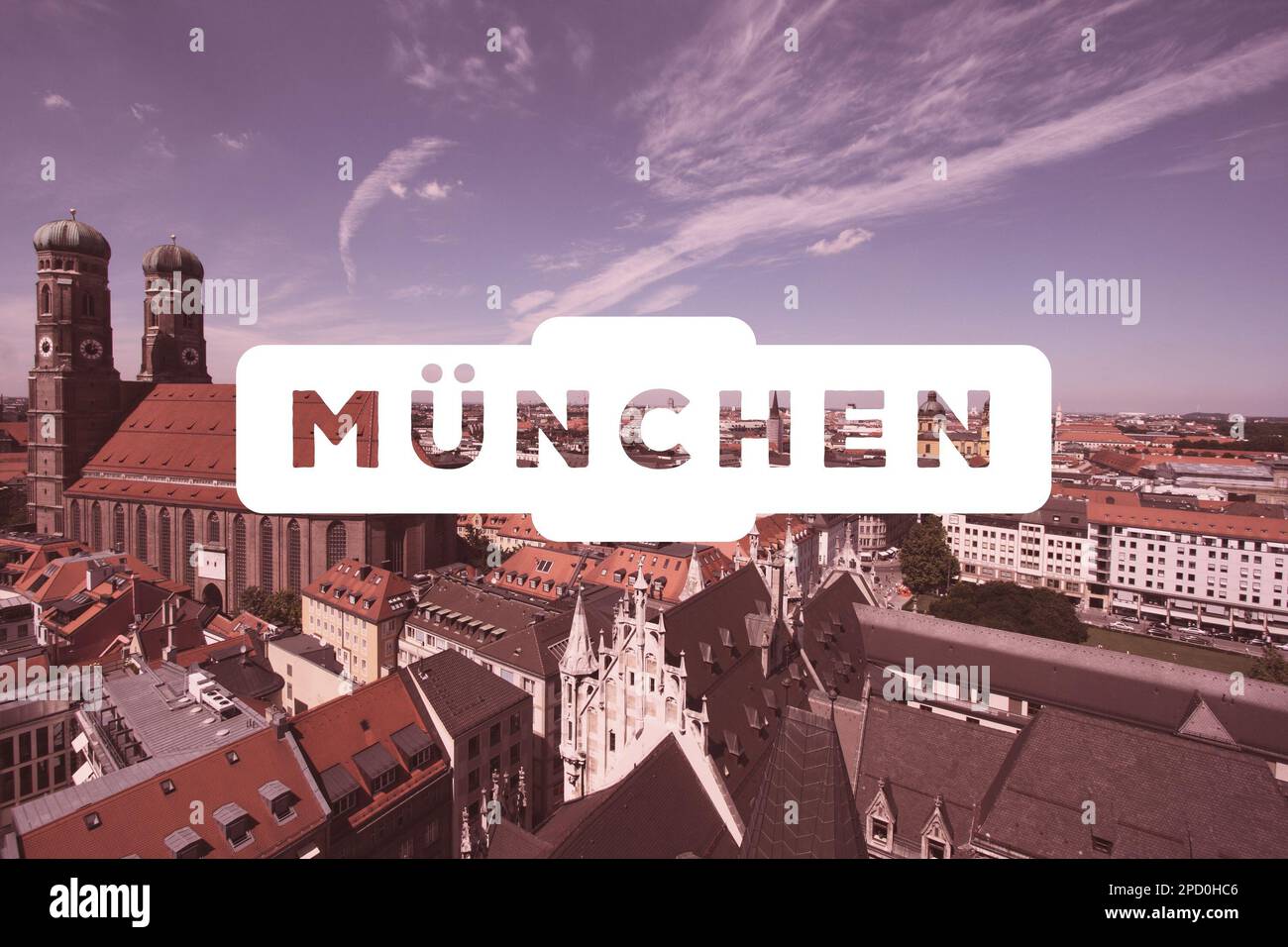 Munich, Germany (German name: Munchen or Muenchen). City name modern ...