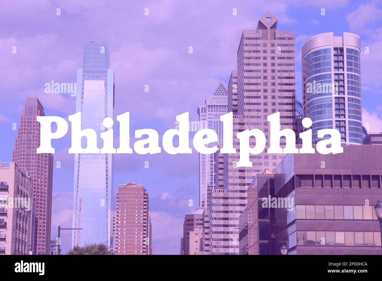 Philadelphia, Pennsylvania. City name modern photo postcard. Travel ...