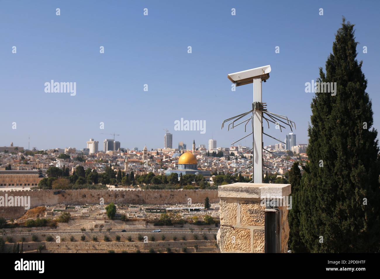 Security camera in Jerusalem city, Israel. CCTV equipment. Security ...