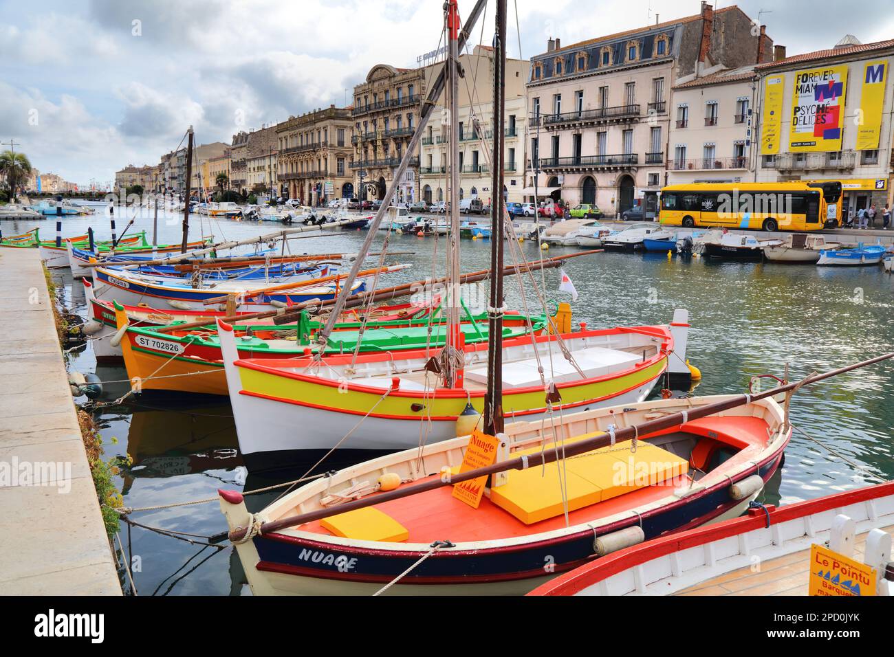 SETE, FRANCE - OCTOBER 2, 2021: Canal view in downtown Sete, France ...