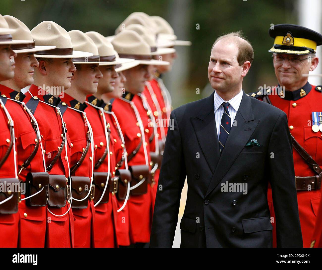 Prince Edward, the Earl of Wessex, inspects the RCMP cadets at the RCMP ...