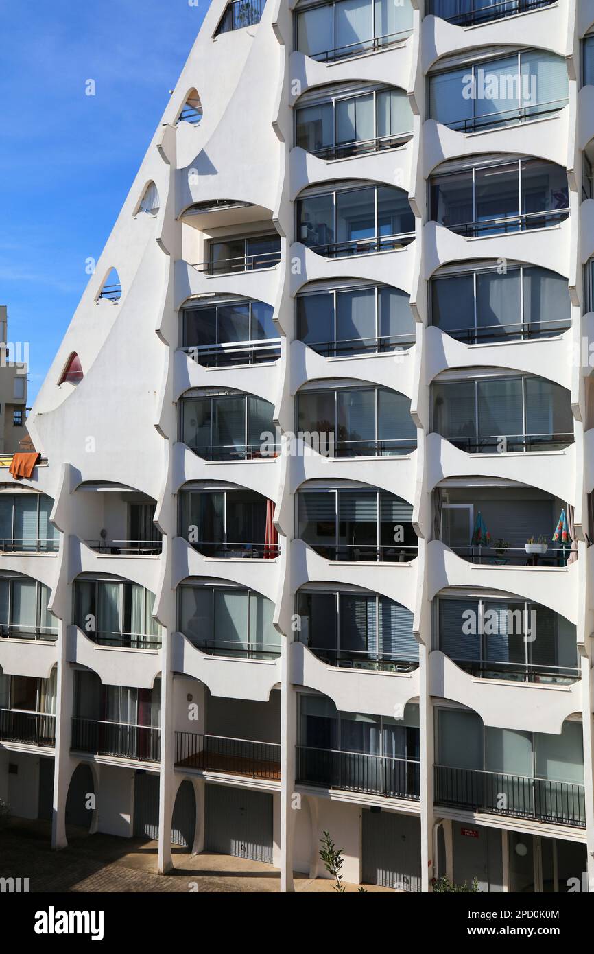 LA GRANDE-MOTTE, FRANCE - OCTOBER 2, 2021: Modern ziggurat style ...