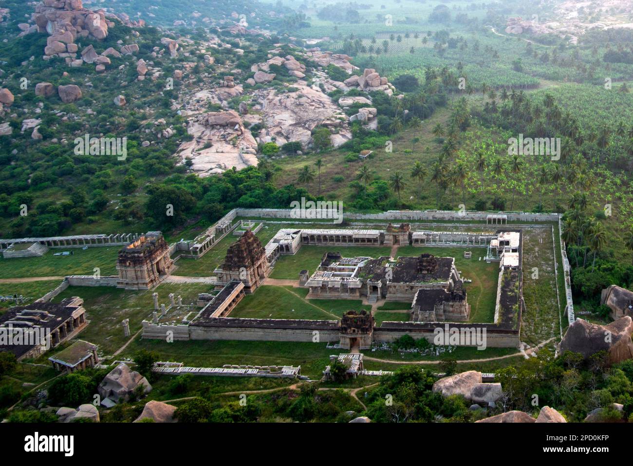 View of Achyuta Raya Temple from Hemakuta Hill in Hampi. Hampi, the ...