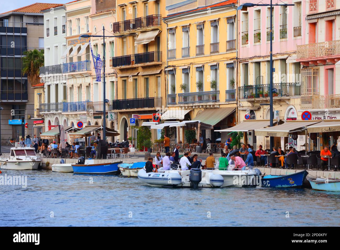 SETE, FRANCE - OCTOBER 2, 2021: Canal view in downtown Sete, France ...