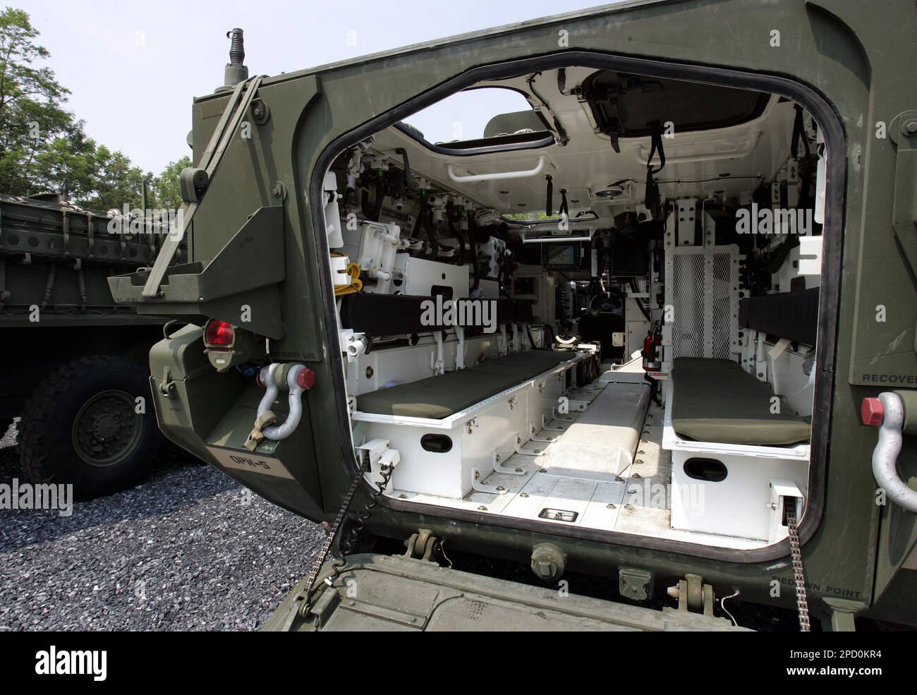 The rear access door is opeN on this Stryker, the Army's newest troop ...