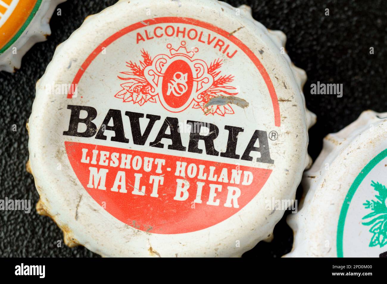 Tyumen, Russia-February 15, 2023: Old cap from the beer Bavaria ...