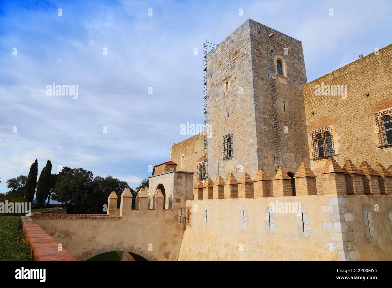 Palace of the Kings of Majorca in Perpignan city in Roussillon region ...