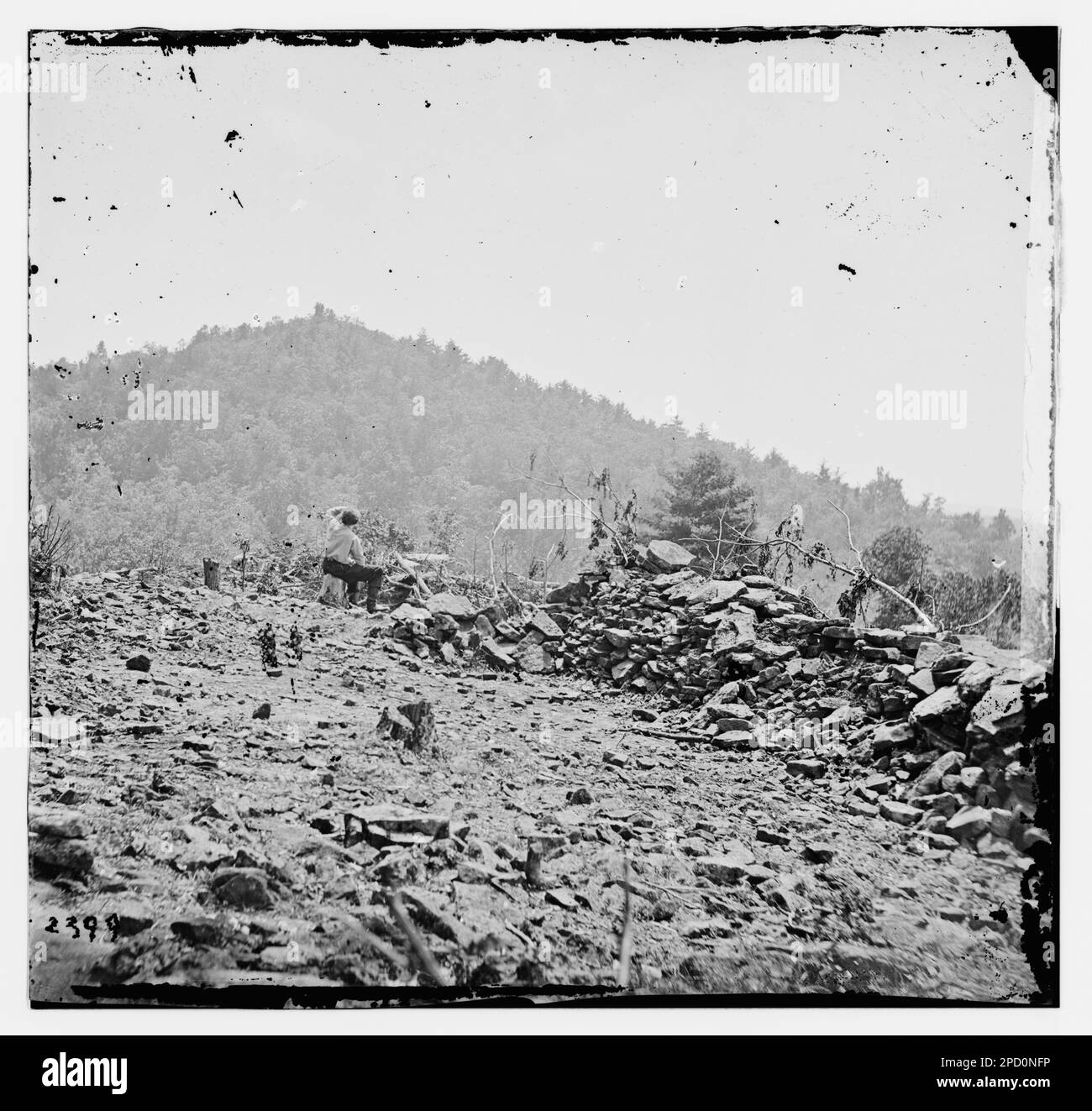 Gettysburg, Pennsylvania. Big Round Top from entrenchments on Little ...