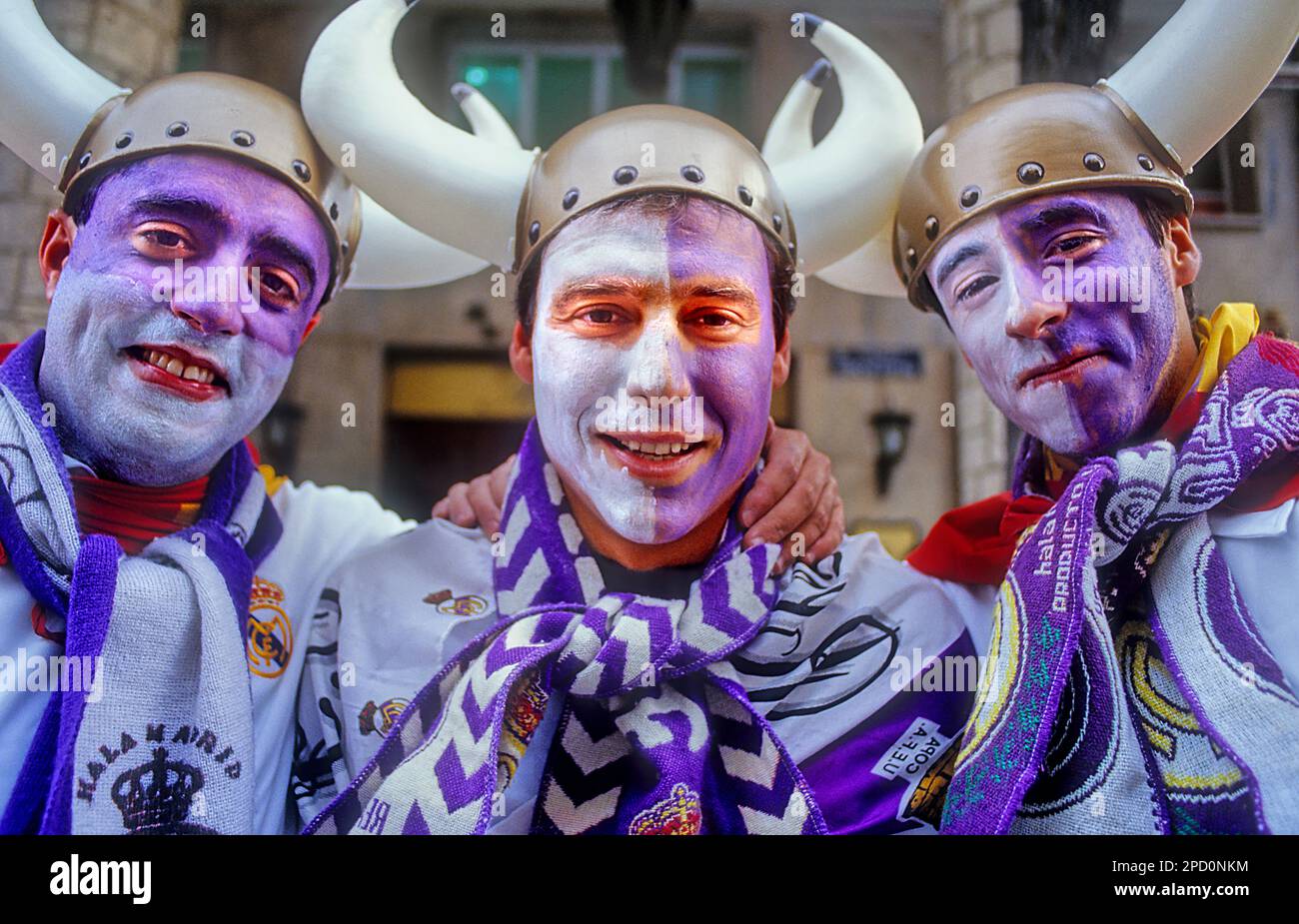 Fans of Real Madrid CF. Near Real Madrid Stadium. Madrid,Spain Stock ...