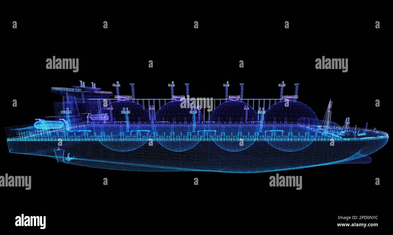 Large gas tanker or LNG carrier. Delivery petrol fuel cargo. Ocean LPG ...