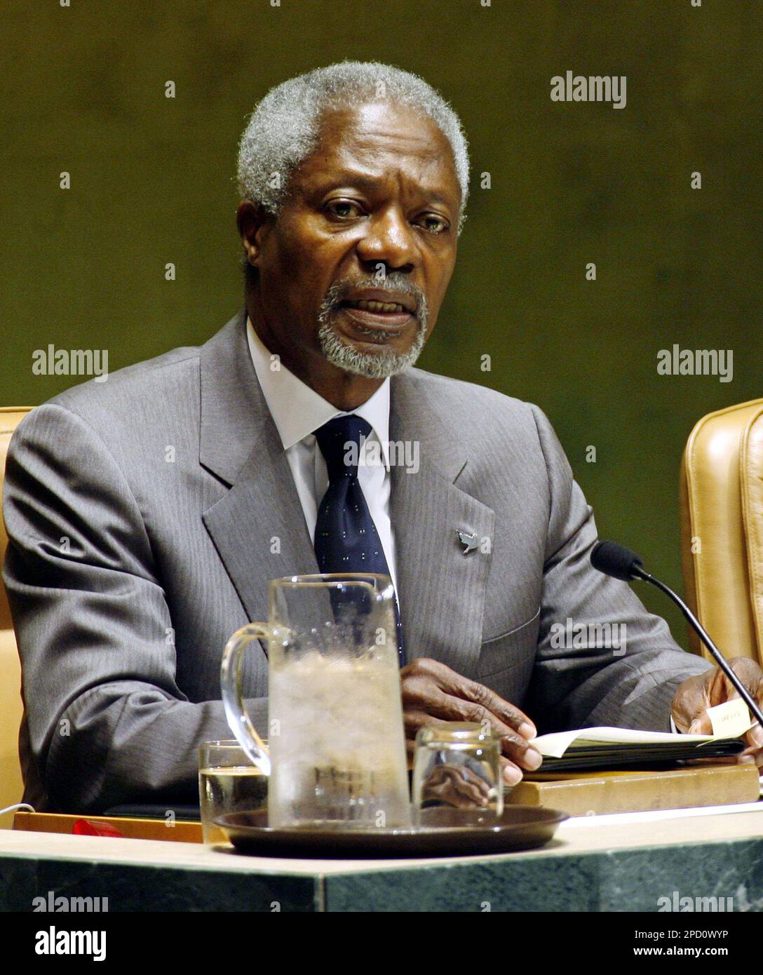 United Nations Secretary-General Kofi Annan, speaks during the General ...