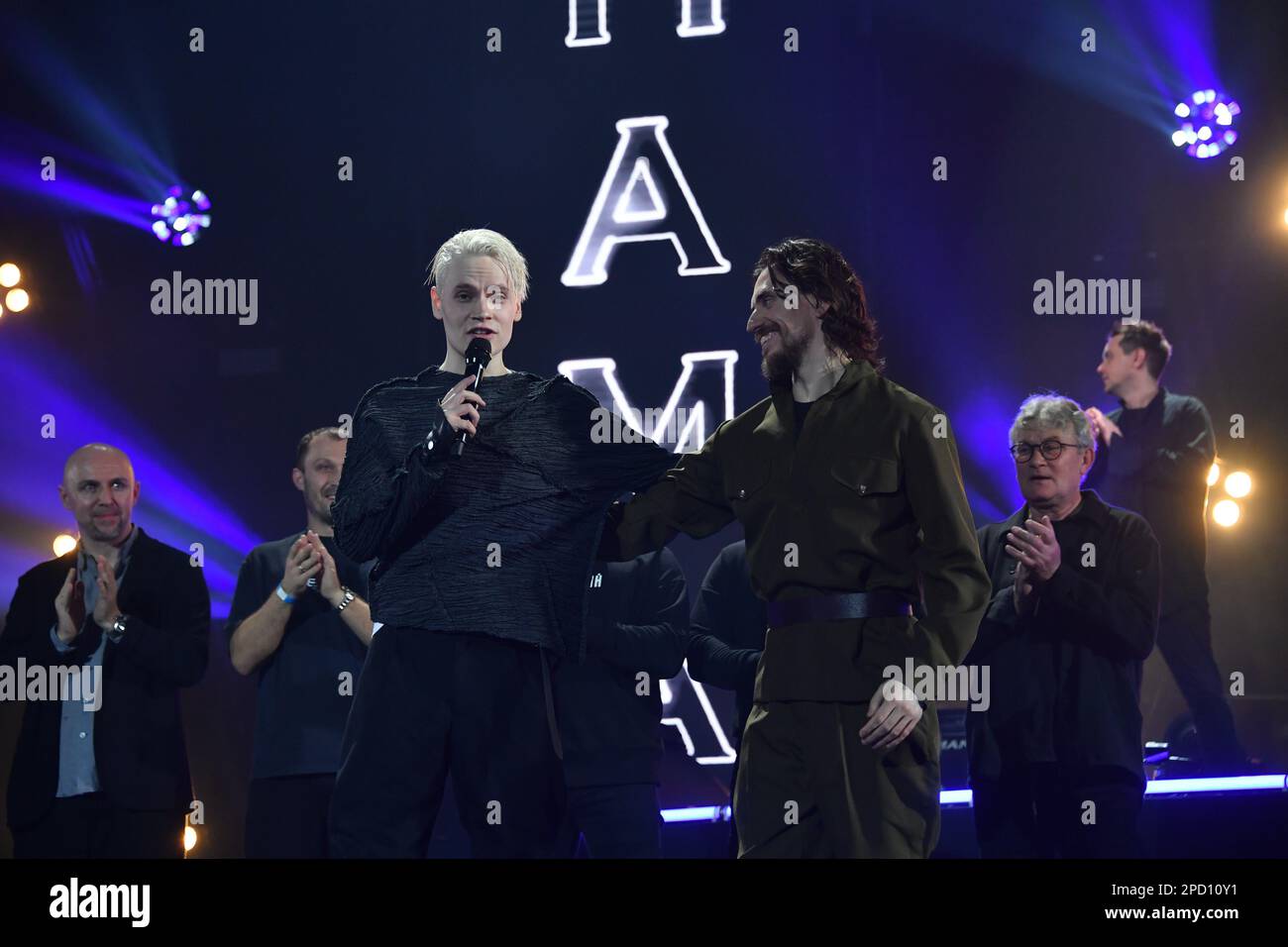 'Moscow. SHAMAN singer (Yaroslav Dronov) with his father Yuri Dronov ...