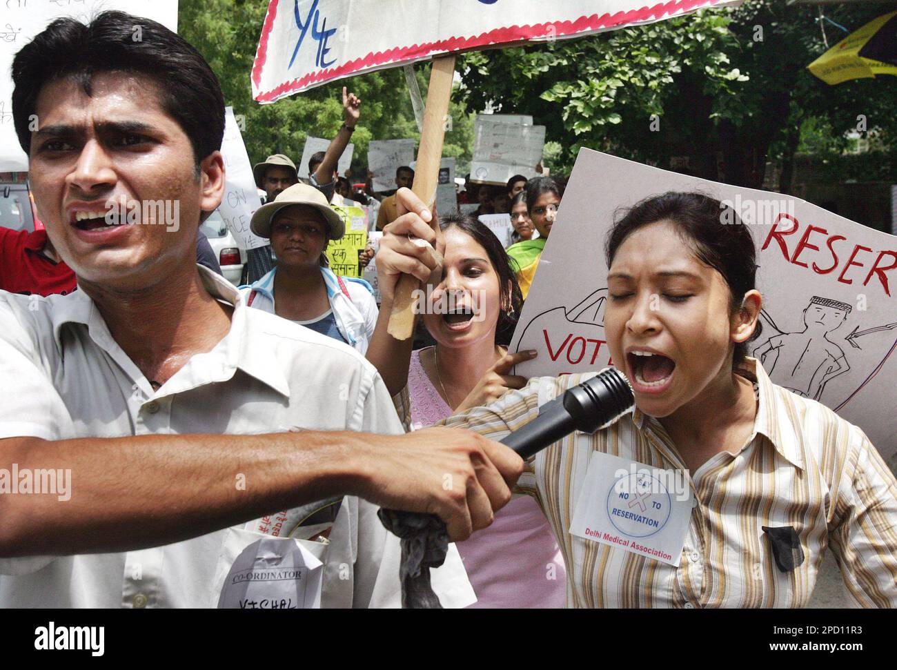 Delhi University students shout anti-government slogans during a rally ...