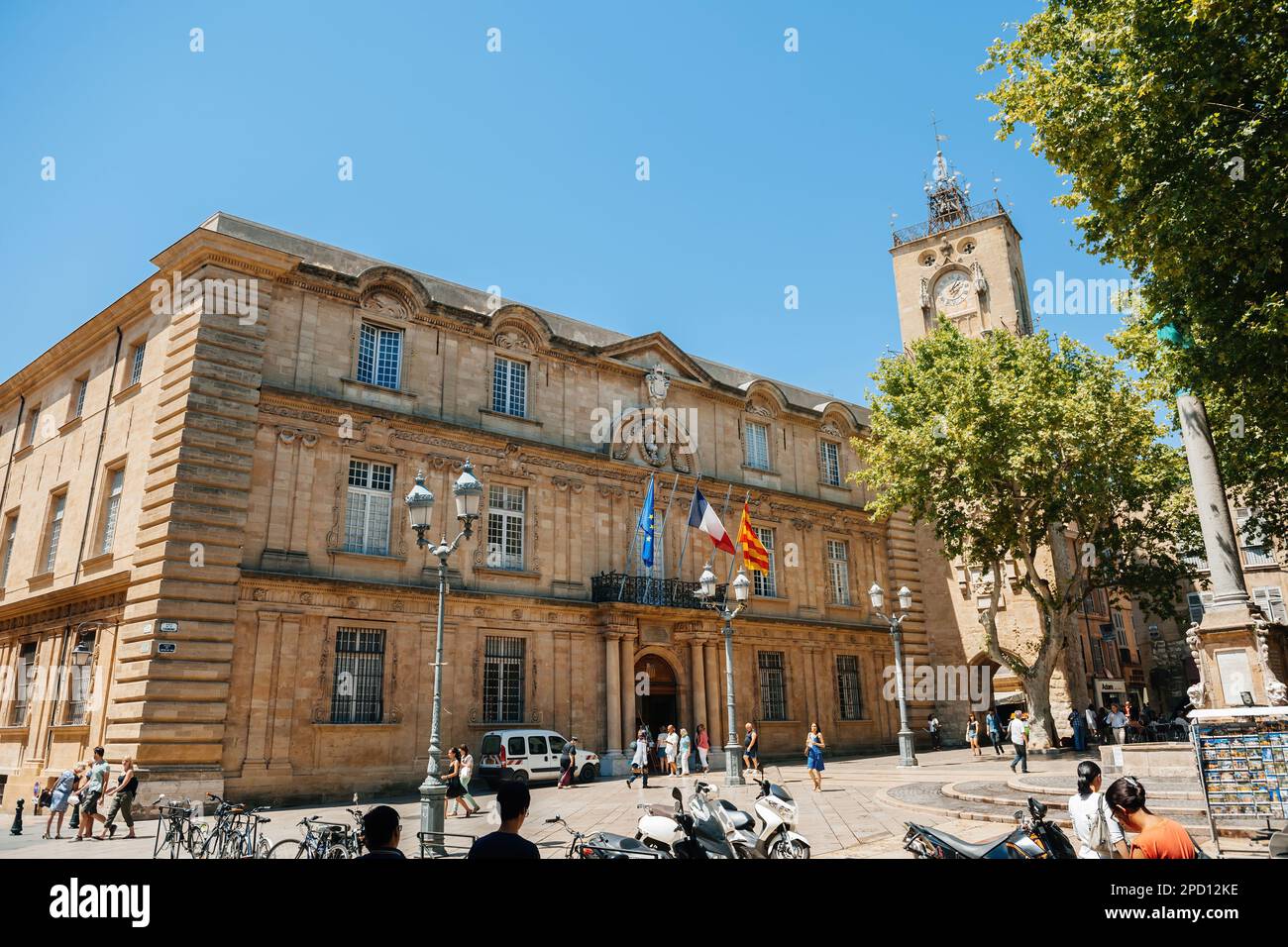 Aix-En-Provence, France - Jul 17, 2014: Overview of iconic Place Square ...