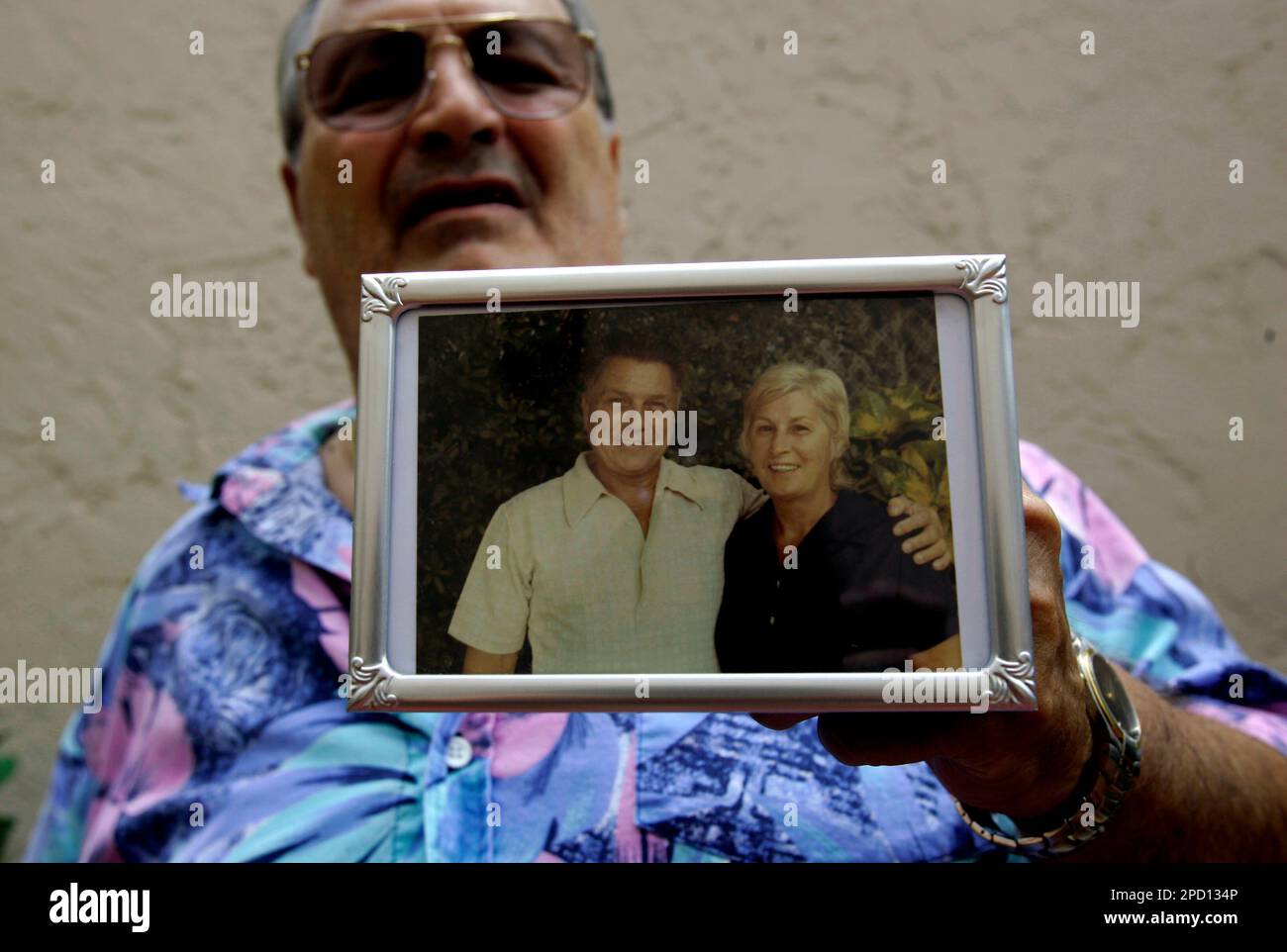 Long-time Jimmy Hoffa friend, Charles "Chuckie" O'Brien, displays a ...