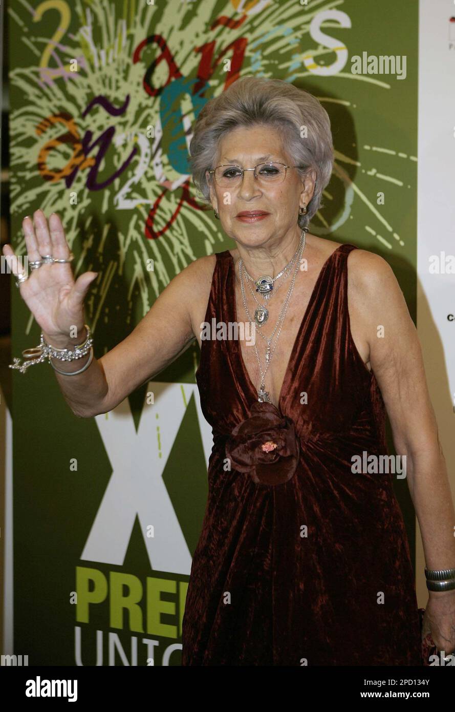 Spanish actress Pilar Bardem waves on arrival at the Spanish XV Actors ...