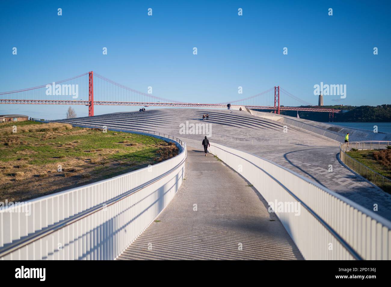 View of Ponte 25 de Abril bridge from MAAT (Museum of Art, Architecture ...