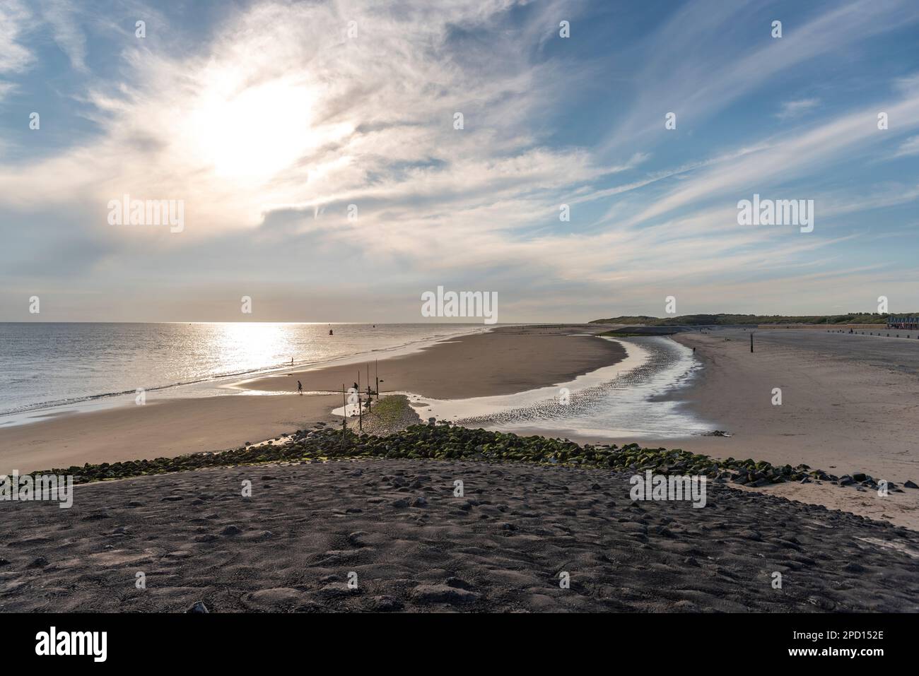 Coastal landscape at the beach Nollestrand, Vlissingen, Zeeland ...