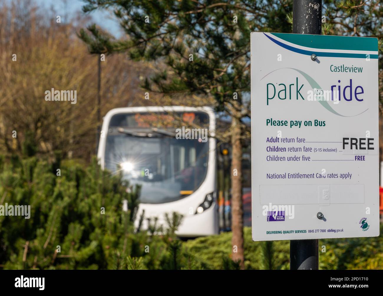 The Castleview Park and Ride in Stirling in Scotland Stock Photo - Alamy