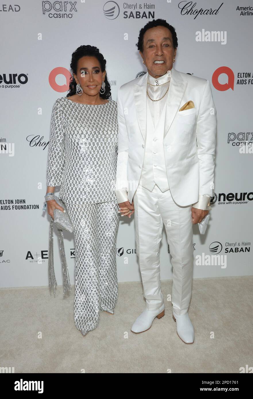 West Hollywood, Ca. 12th Mar, 2023. Smokey Robinson, Frances Gladney at ...