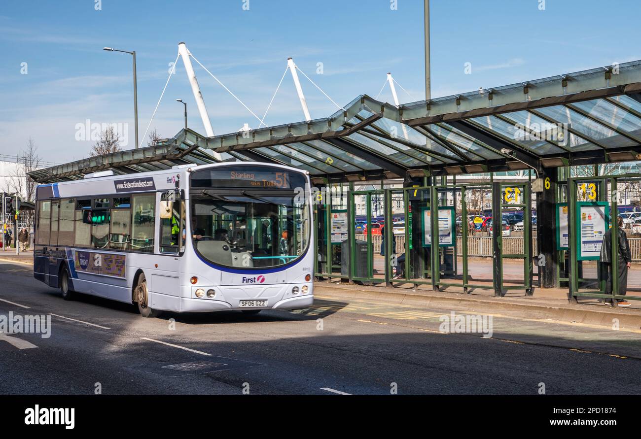 The bus station in the city of Stirling in Scotland Stock Photo - Alamy