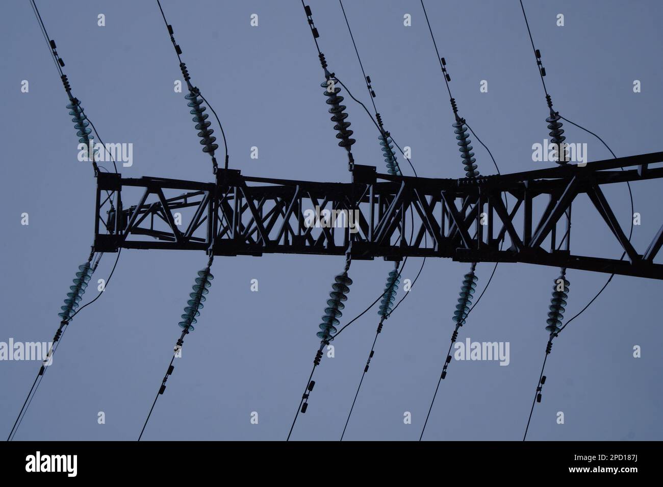 Graphic of high voltage lines Stock Photo - Alamy