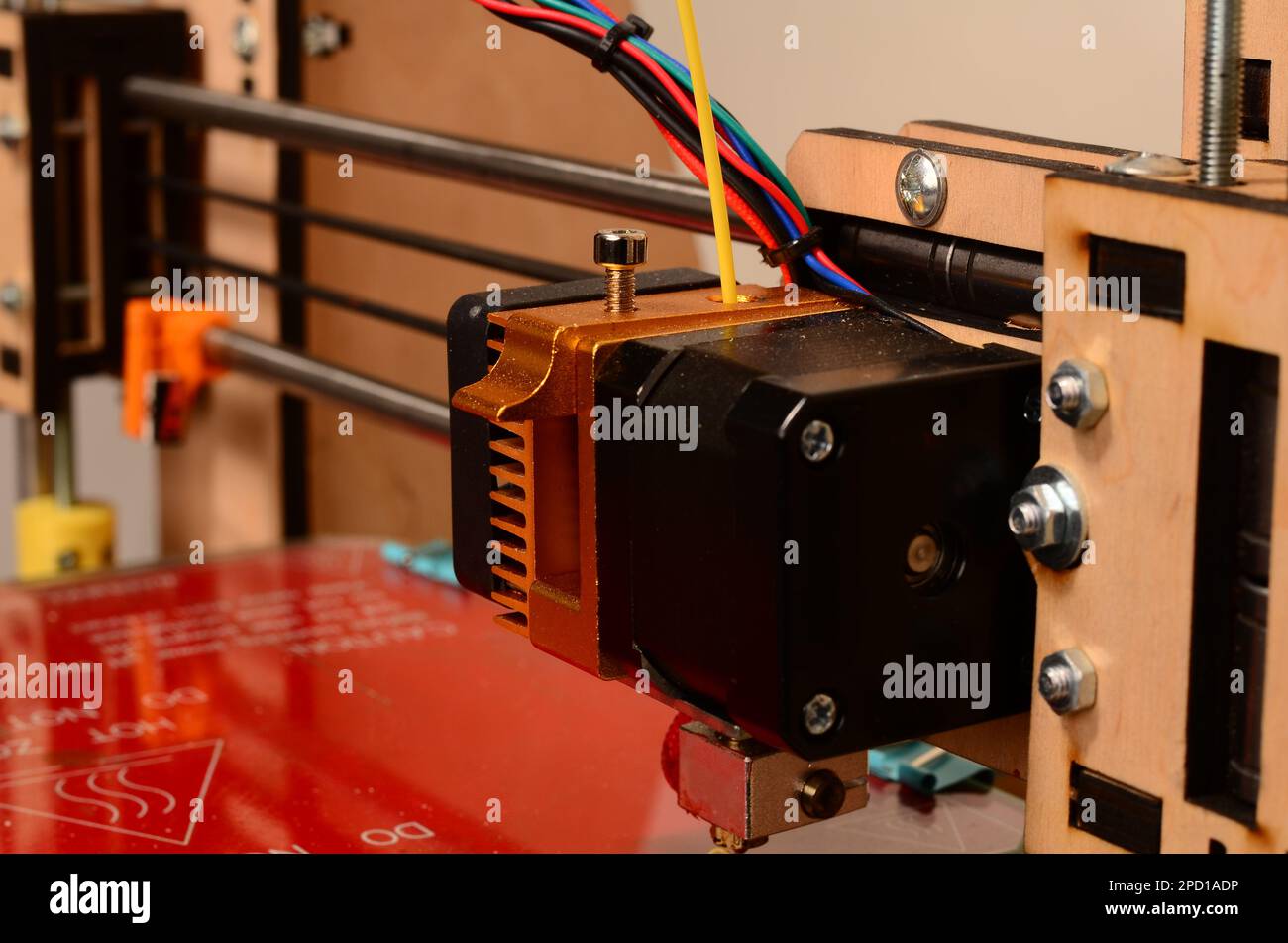 3D printer prints red form Stock Photo - Alamy