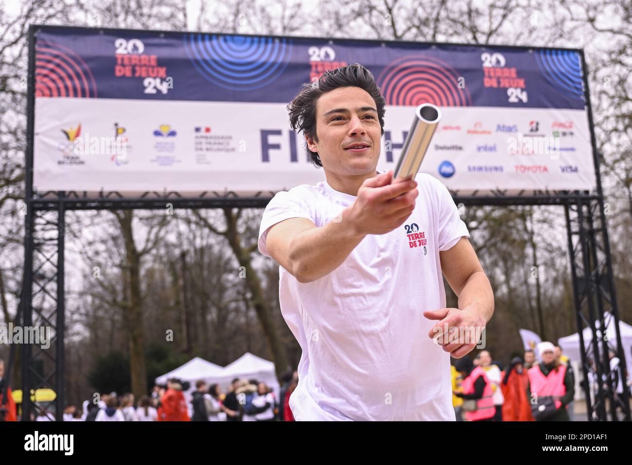 Belgian hockey player Thomas Briels poses for the photographer at the ...