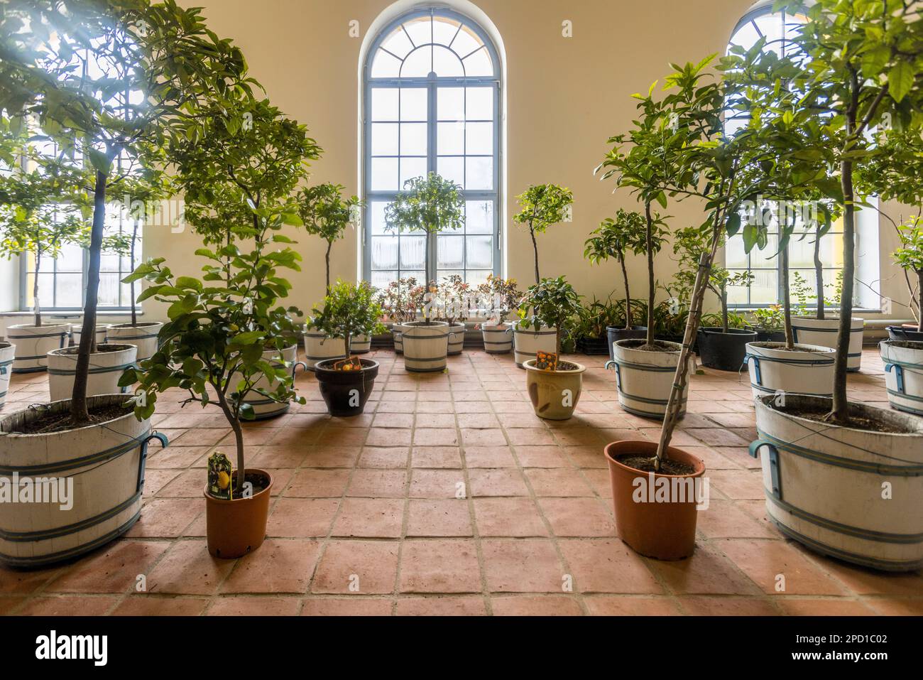 Orangery in the baroque garden of Neuzelle Abbey. Winter quarters for ...