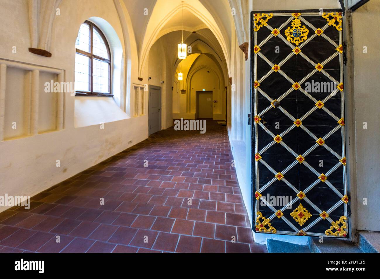 View into the late Gothic cloister of Neuzelle Monastery. It is one of ...