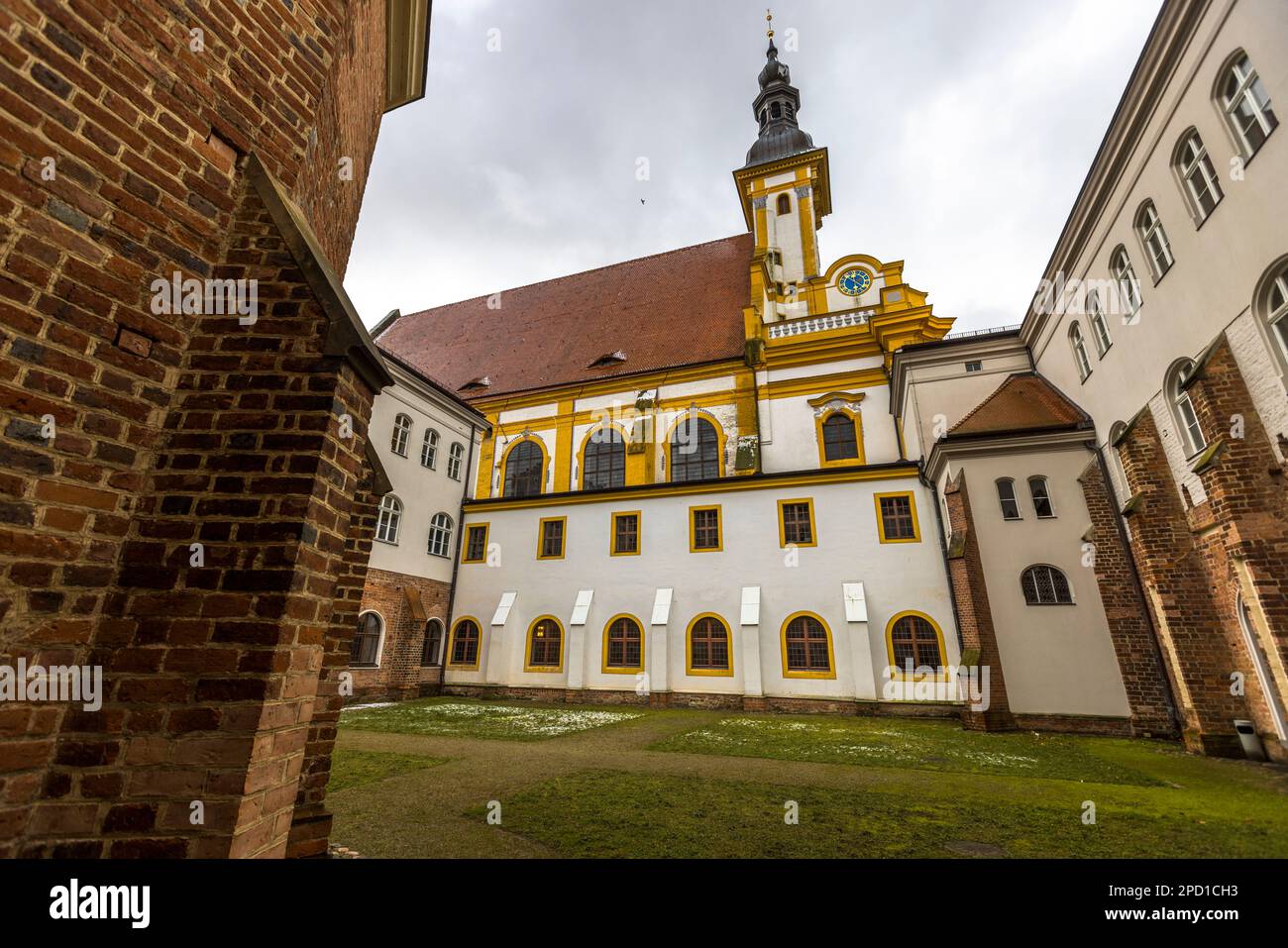 Neuzelle Baroque Monastery, Germany. Inner courtyard of Neuzelle ...
