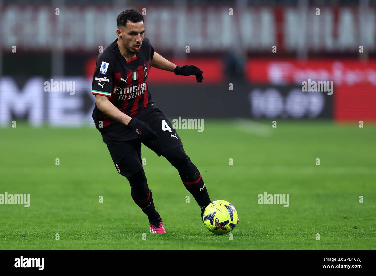 Ismael Bennacer of Ac Milan in action during the Serie A football match ...