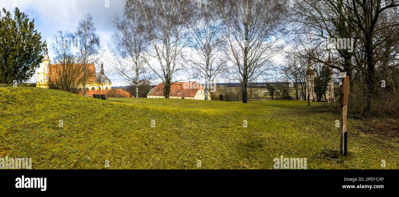 Neuzelle Baroque Monastery, Germany. View from the vineyard to the ...