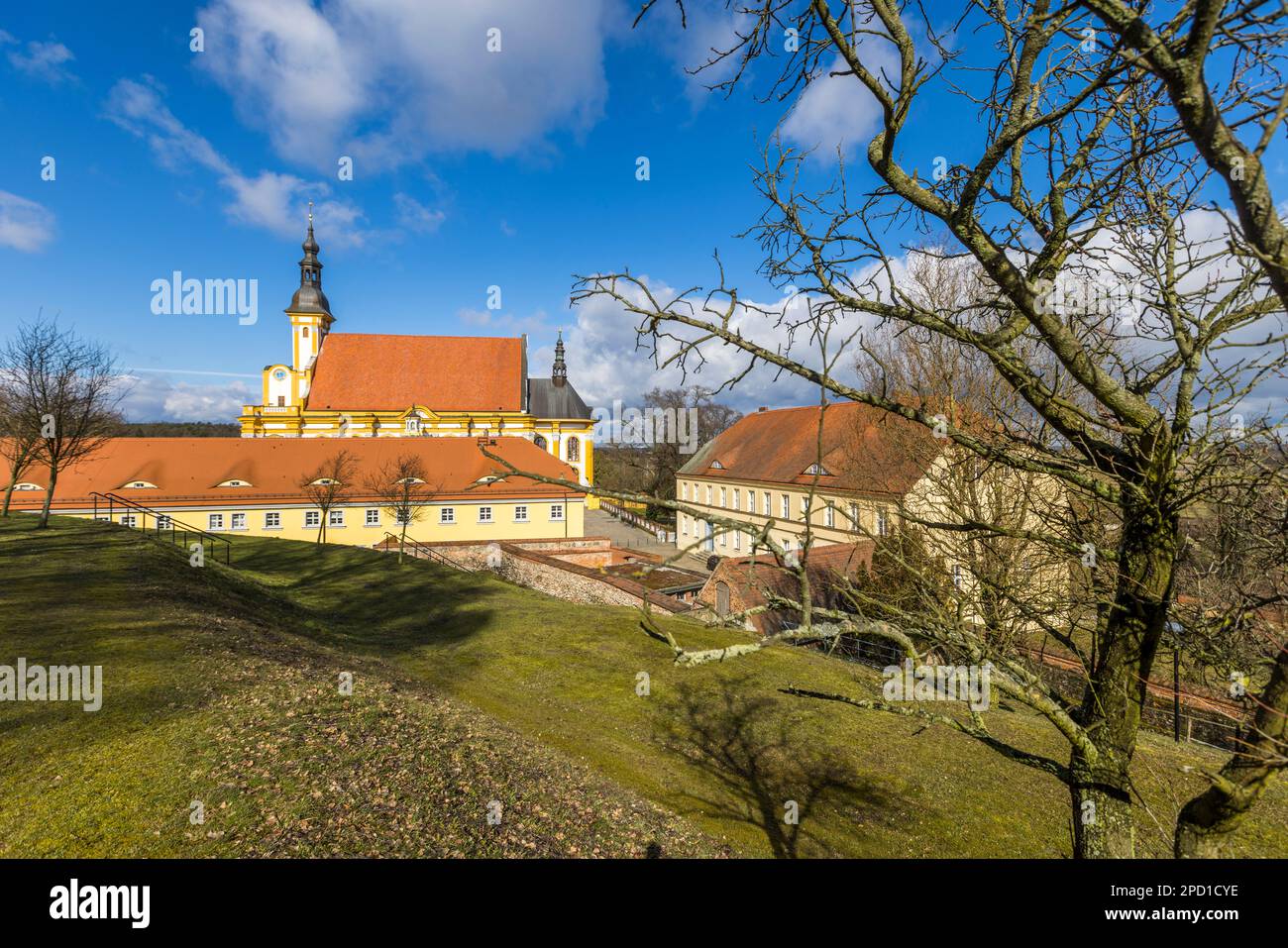 Neuzelle Baroque Monastery, Germany. View from the vineyard to the ...