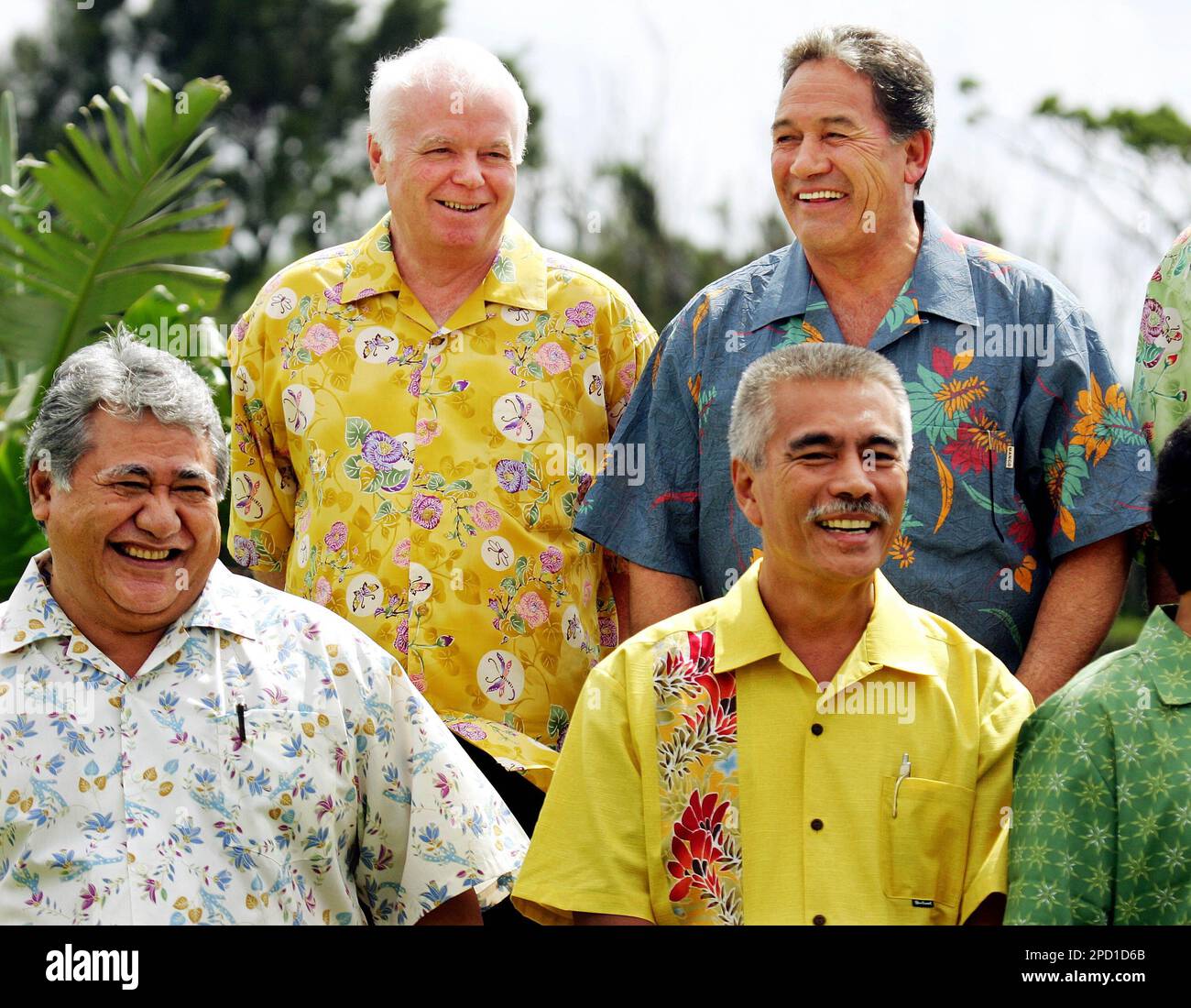 The leaders and ministers of Pacific Islands smile during a photo ...