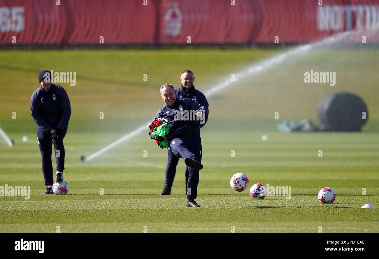 Nottingham Forest manager Steve Cooper during a training session at The ...