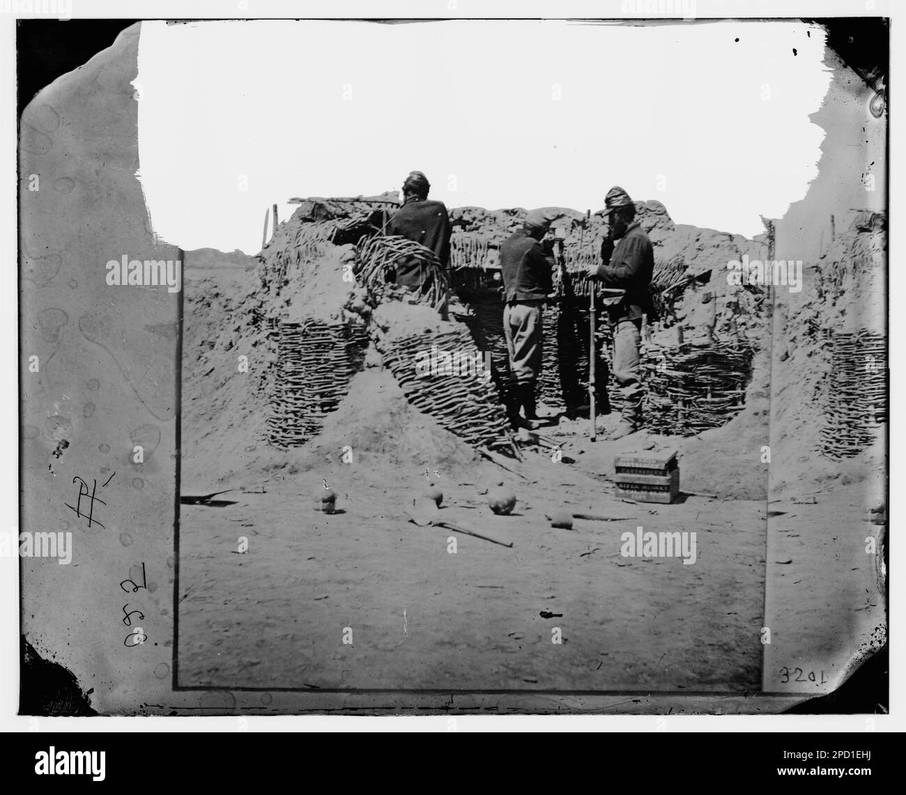 Petersburg, Virginia. Federal picket line in front of Fort Mahone ...