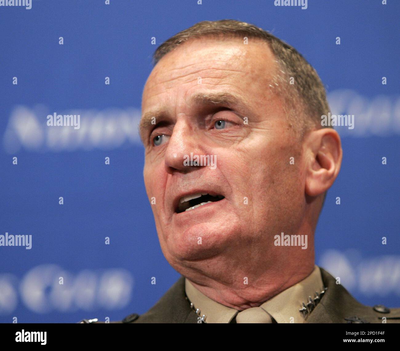 NATO Supreme Allied Commander for Europe, Gen. James Jones speaks at a ...