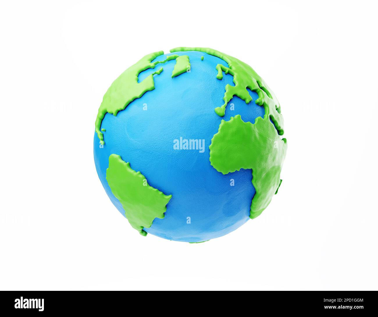 Plasticine cartoon Earth isolated on white background Stock Photo - Alamy