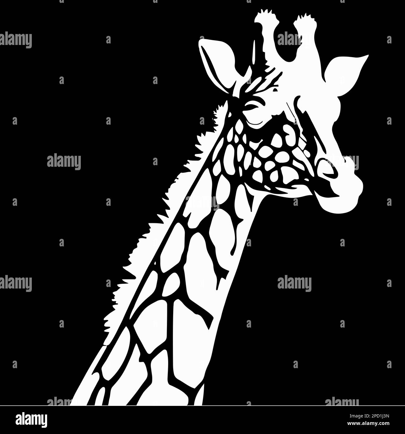 Giraffe Head And Neck Silhouette