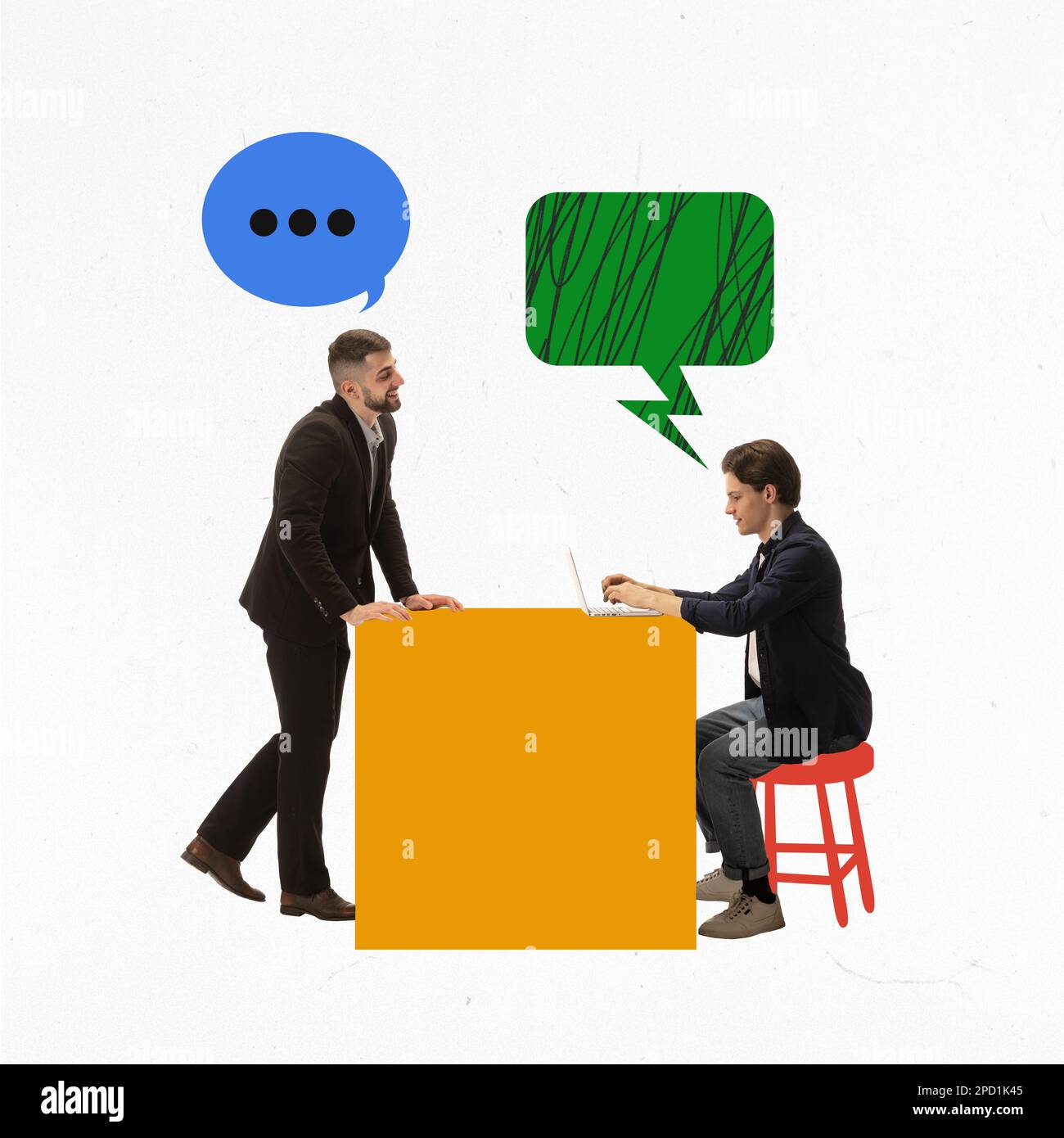 Creative conceptual design. Modern art collage. Business communication ...