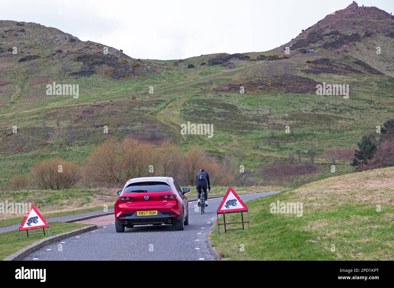Cold and cloudy in Holyrood Park, Edinburgh, Scotland, UK. 14th March ...