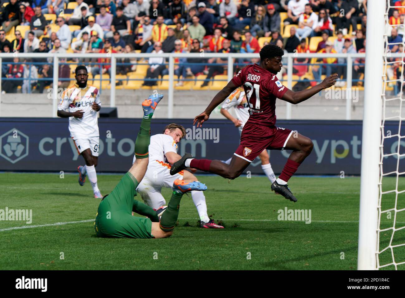Via Del Mare stadium, Lecce, Italy, March 12, 2023, Michel Adopo ...