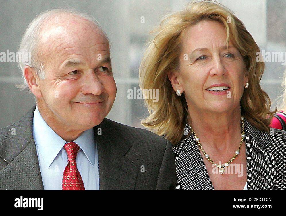 Enron Corp. founder Kenneth Lay, left, and his wife, Linda, leave the ...