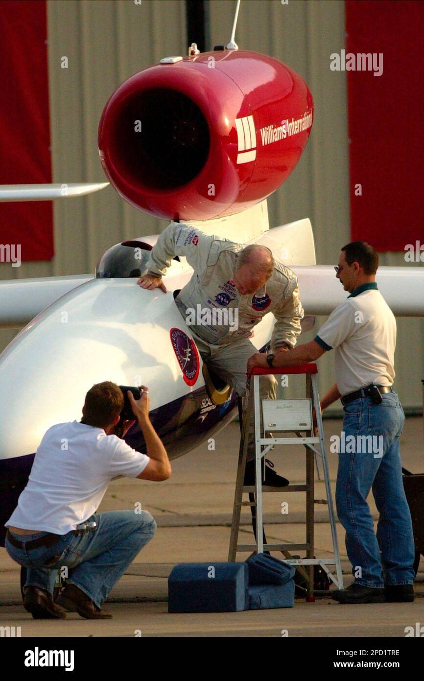 Millionaire adventurer Steve Fossett climbs into the cockpit before ...